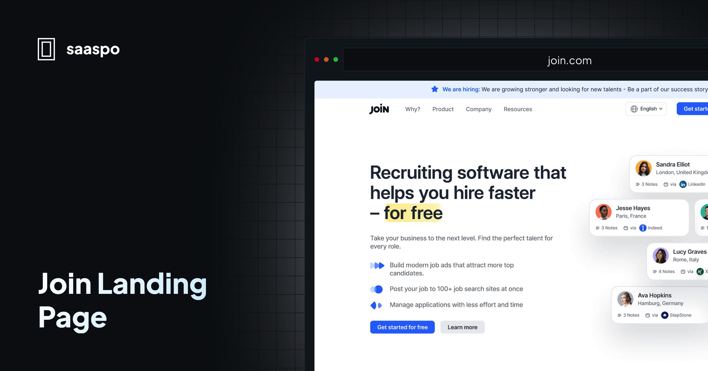 Saaspo | Join Landing Page