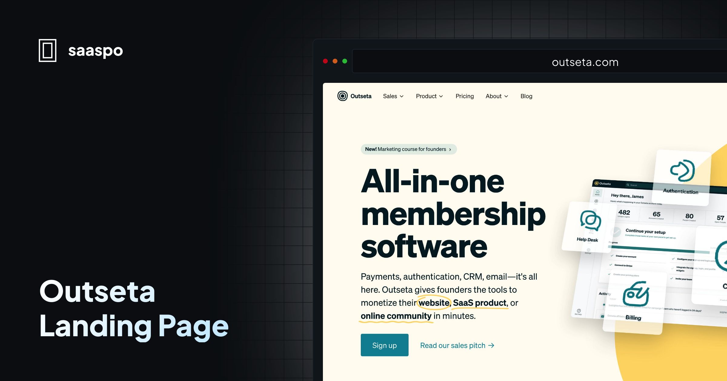Saaspo | Outseta Landing Page