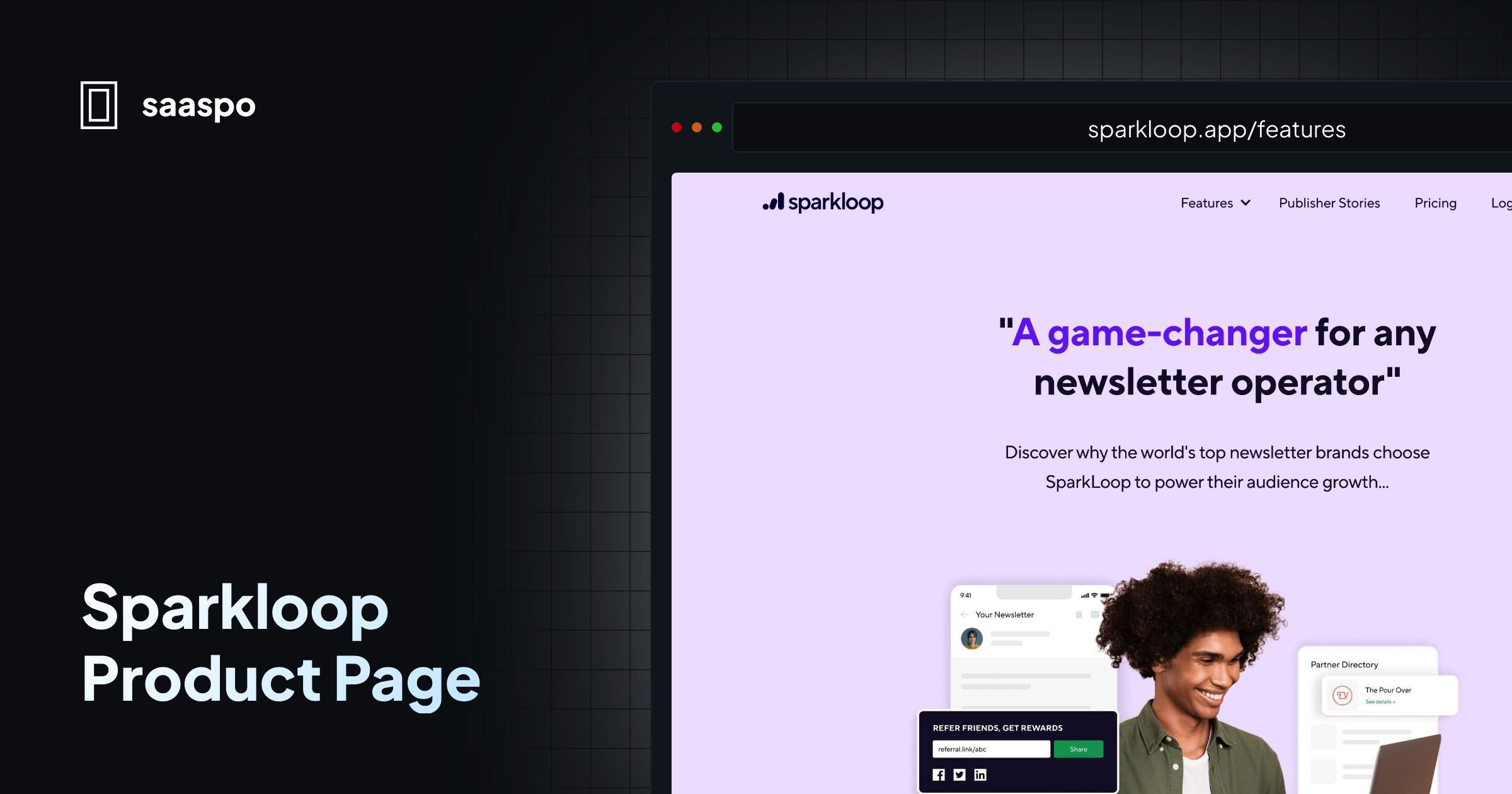 Saaspo | Sparkloop Product Page