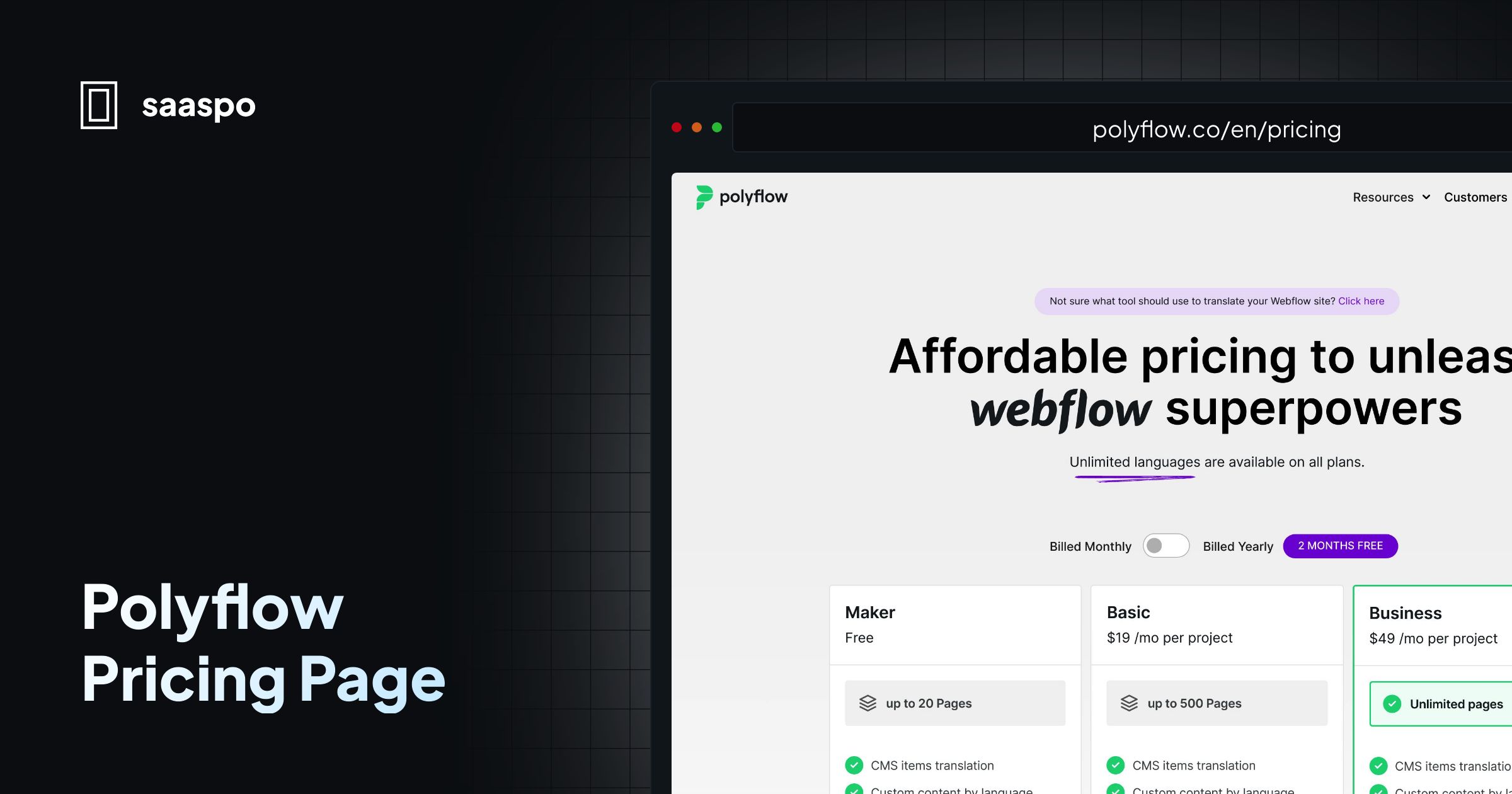 Saaspo | Polyflow Pricing Page
