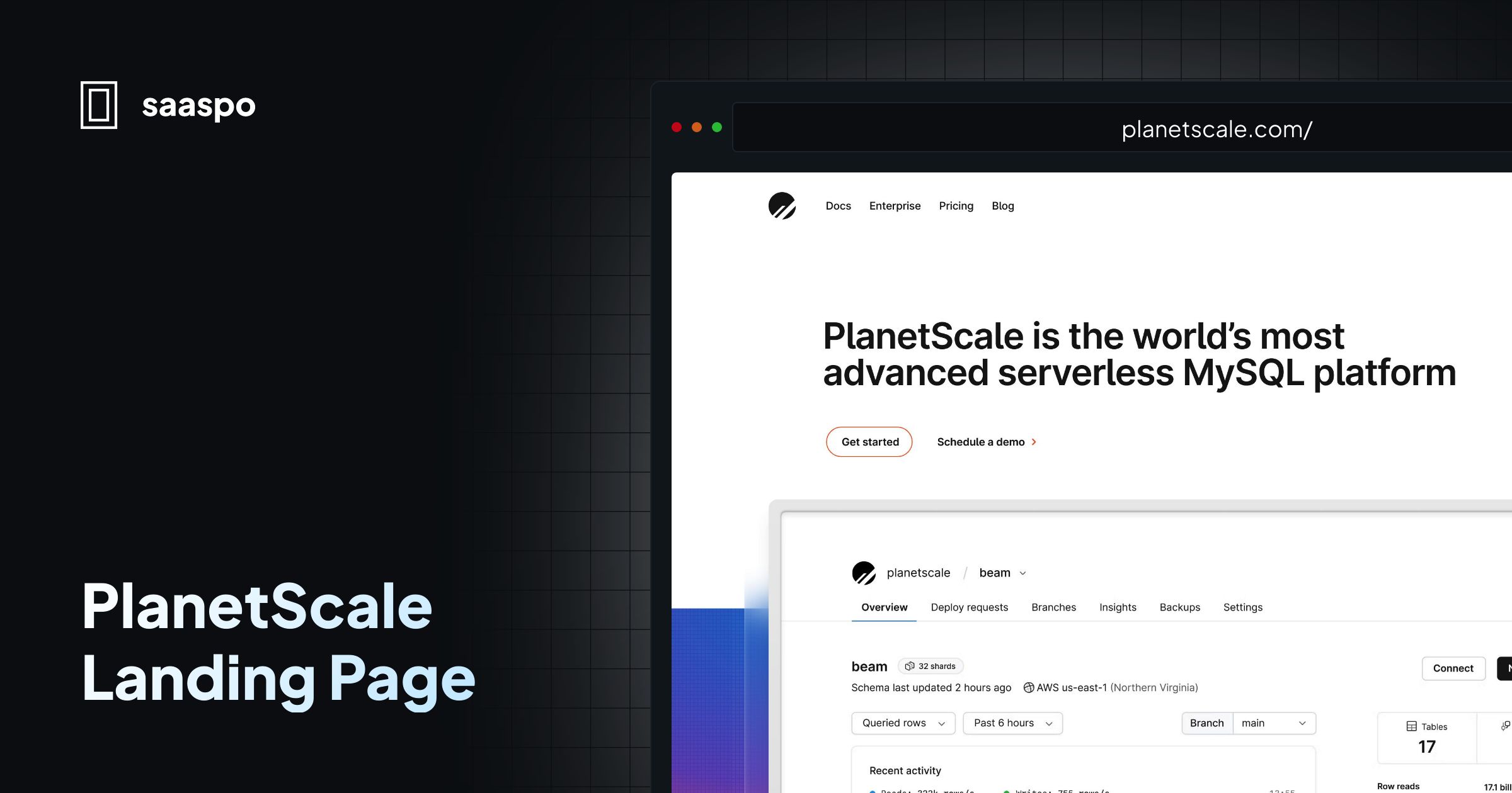 Saaspo | PlanetScale Landing Page