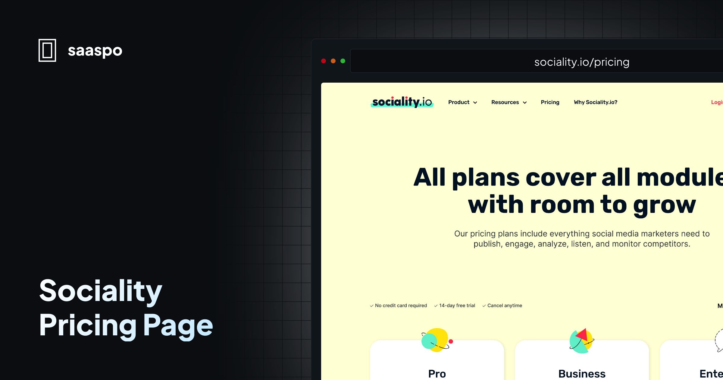 Saaspo | Sociality Pricing Page