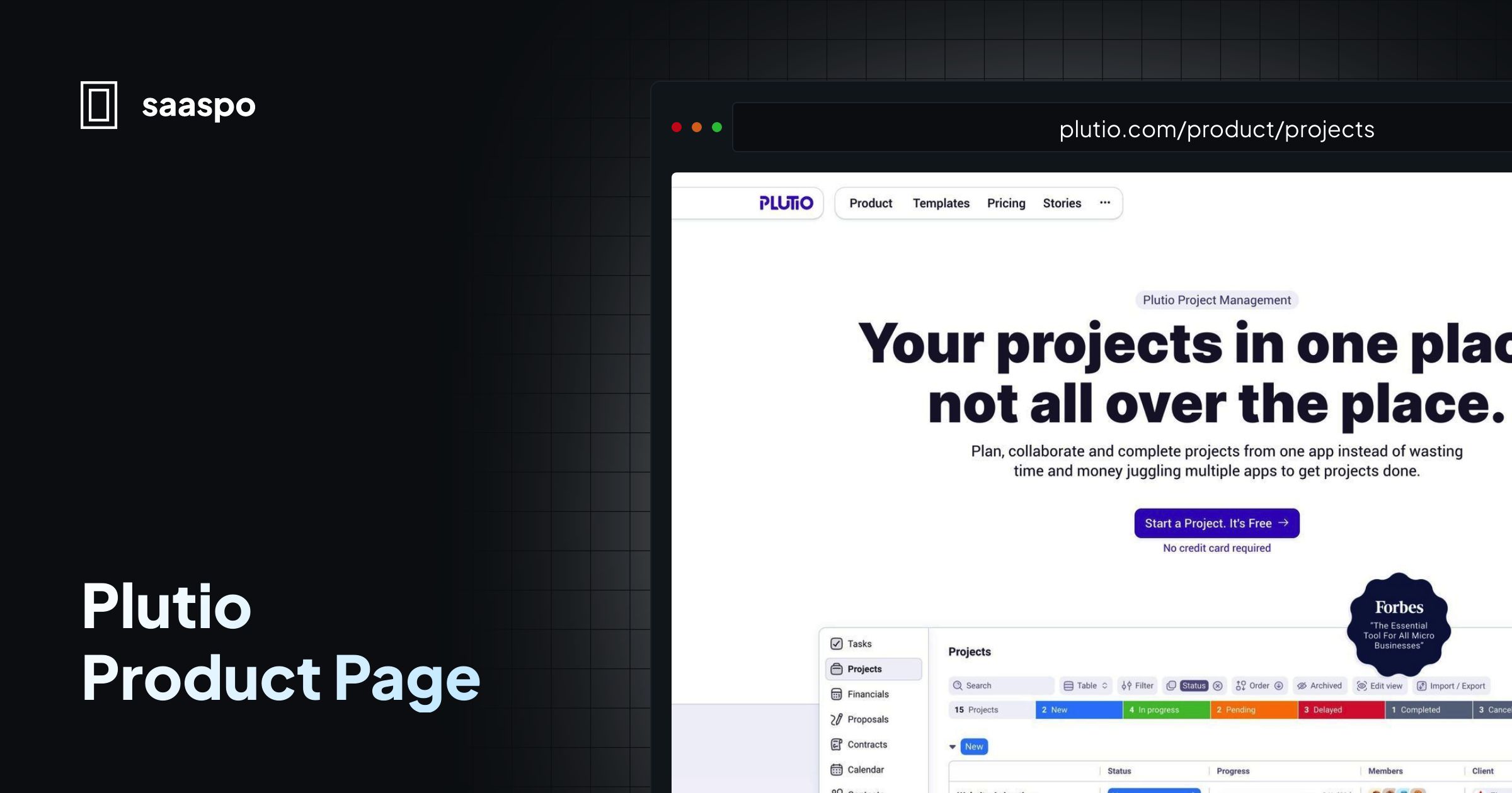 Saaspo | Plutio Product Page