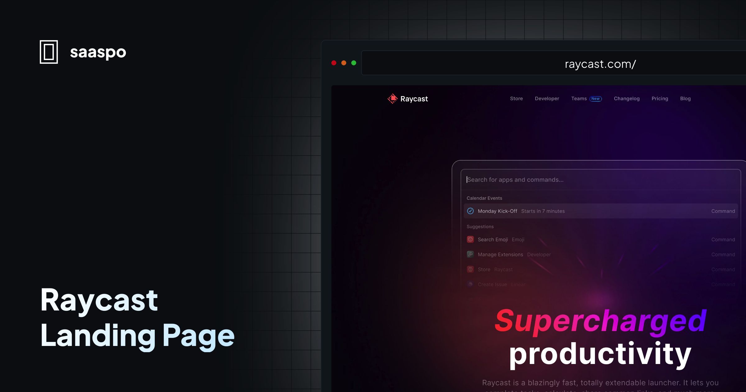 Saaspo | Raycast Landing Page