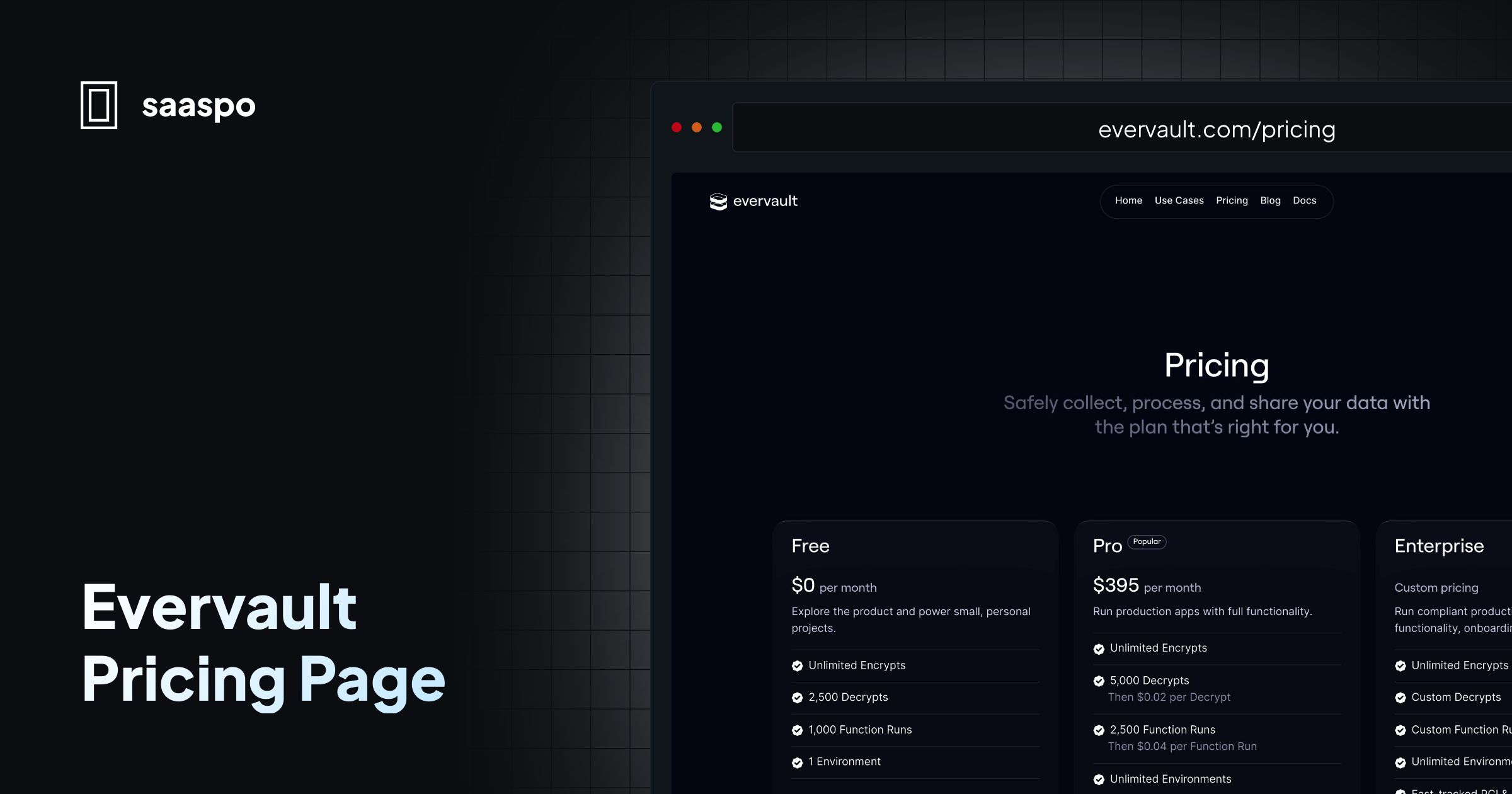 Saaspo | Evervault Pricing Page