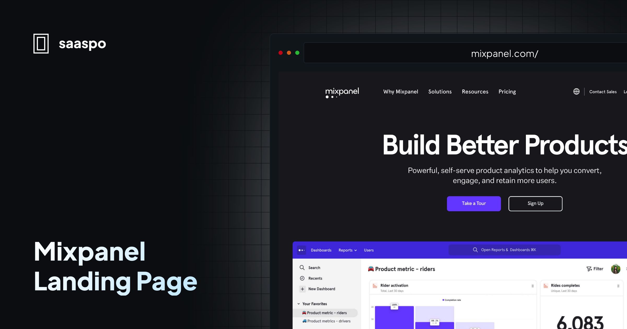 Saaspo | Mixpanel Landing Page