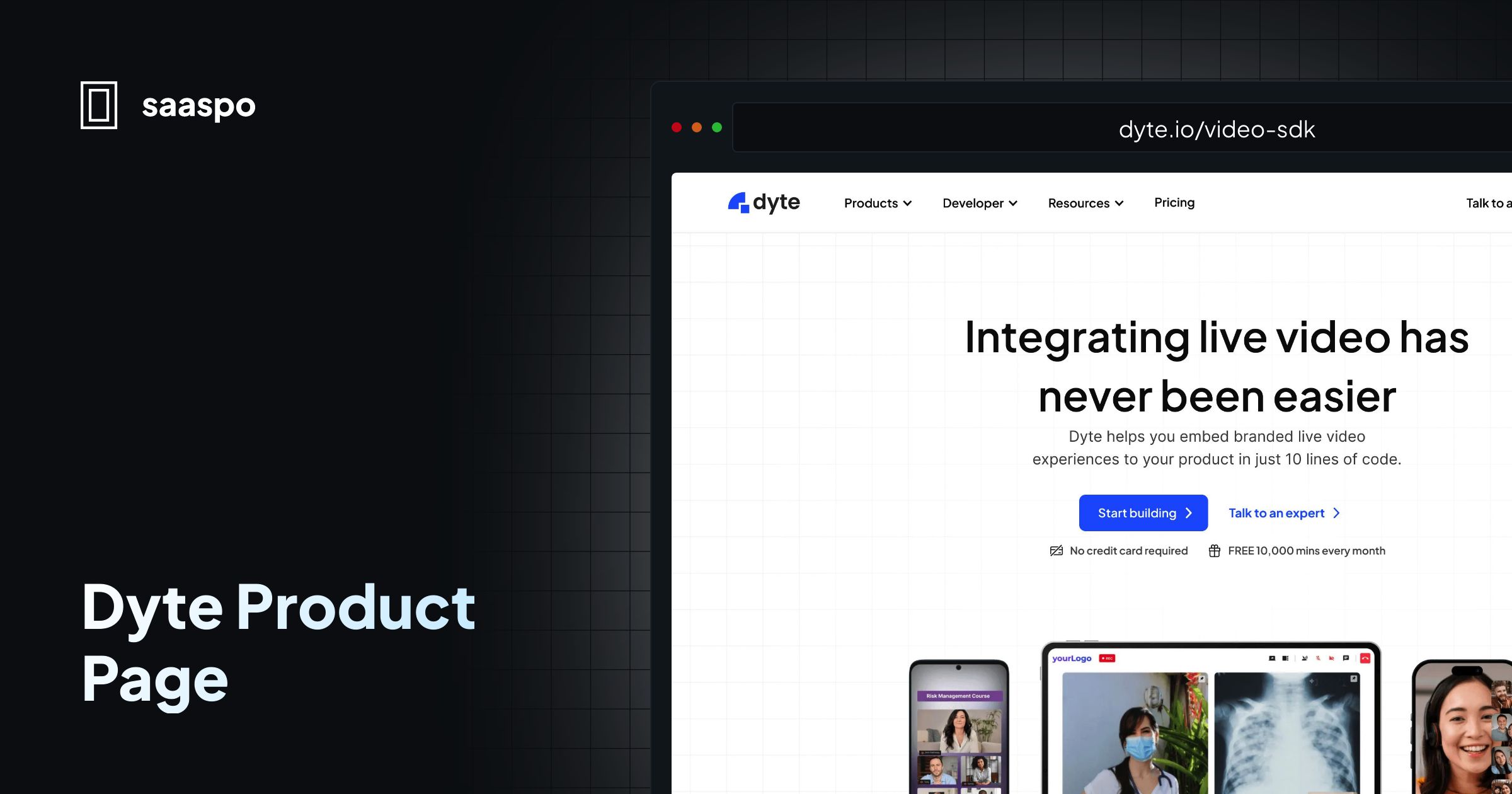 Saaspo | Dyte Product Page