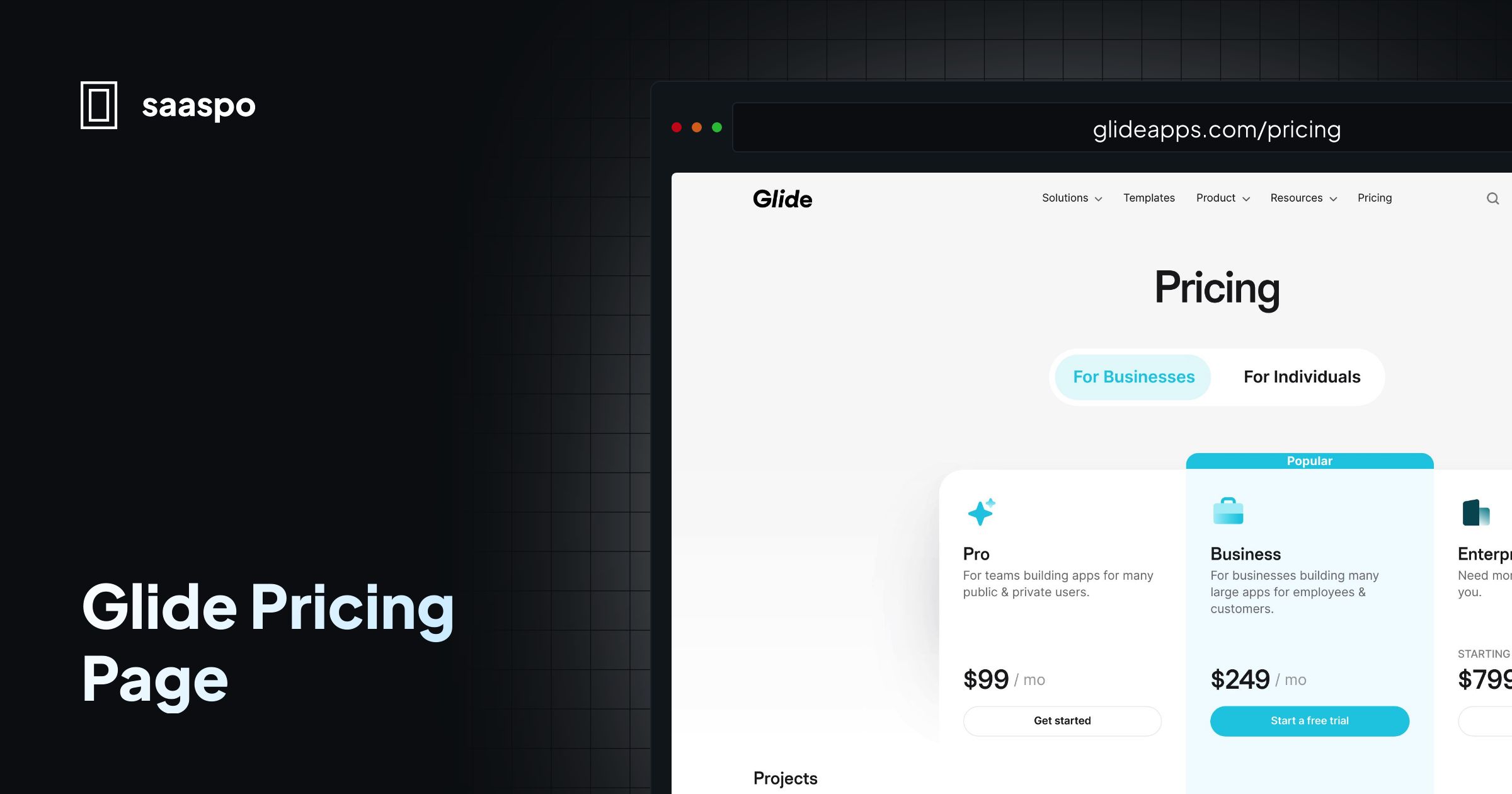 Saaspo | Glide Pricing Page