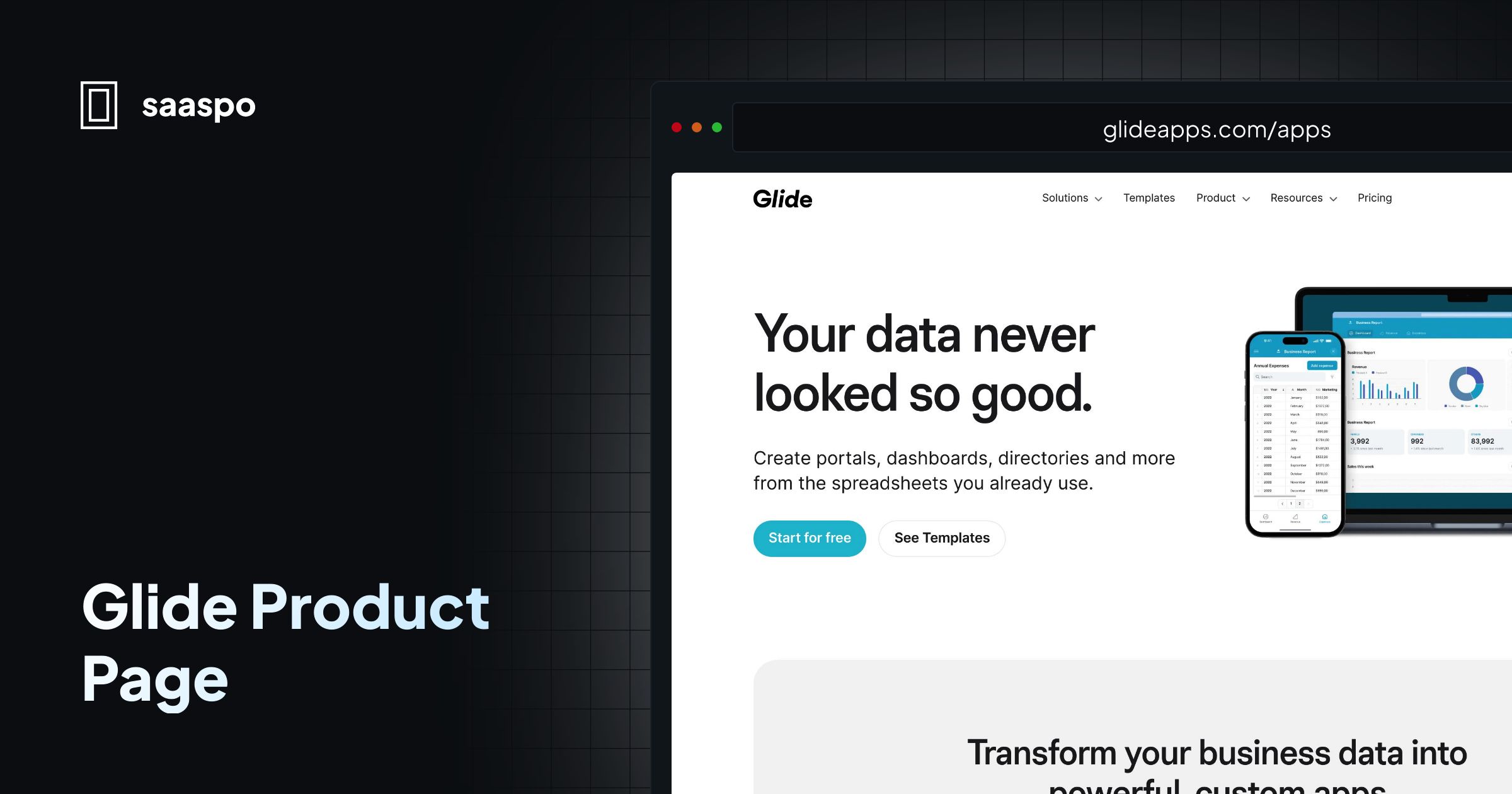 Saaspo | Glide Product Page