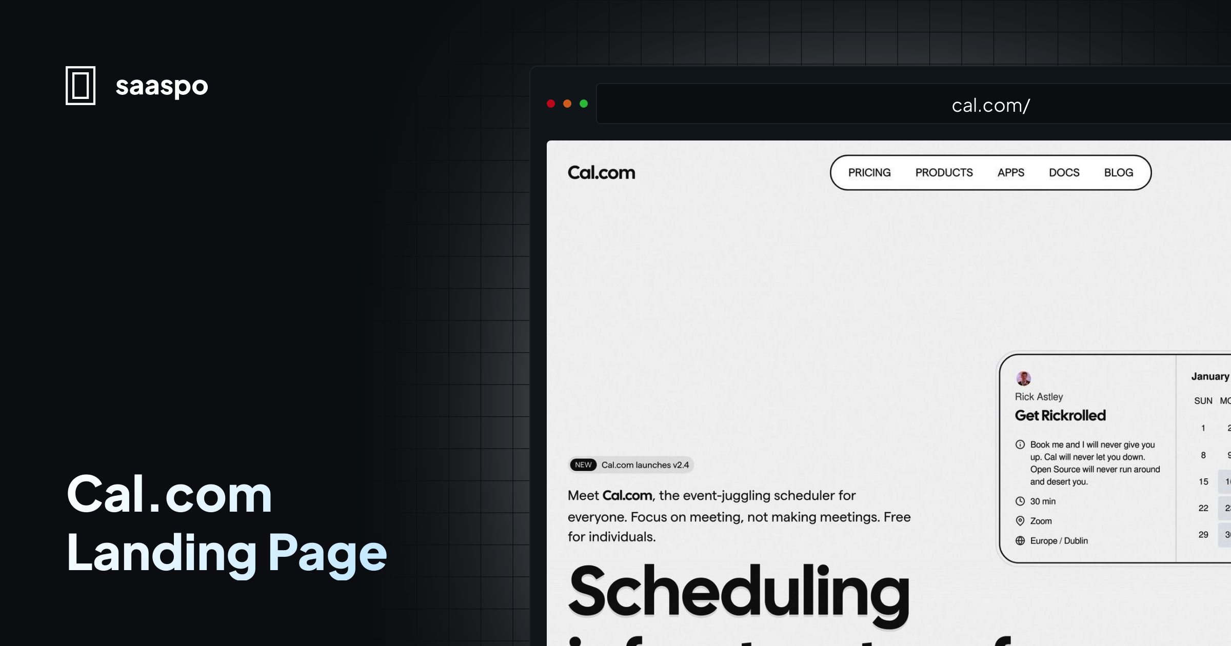 Saaspo | Cal.com Landing Page