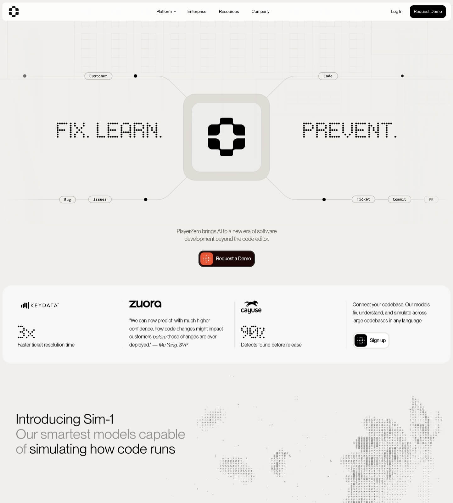 Saaspo | PlayerZero Landing Page