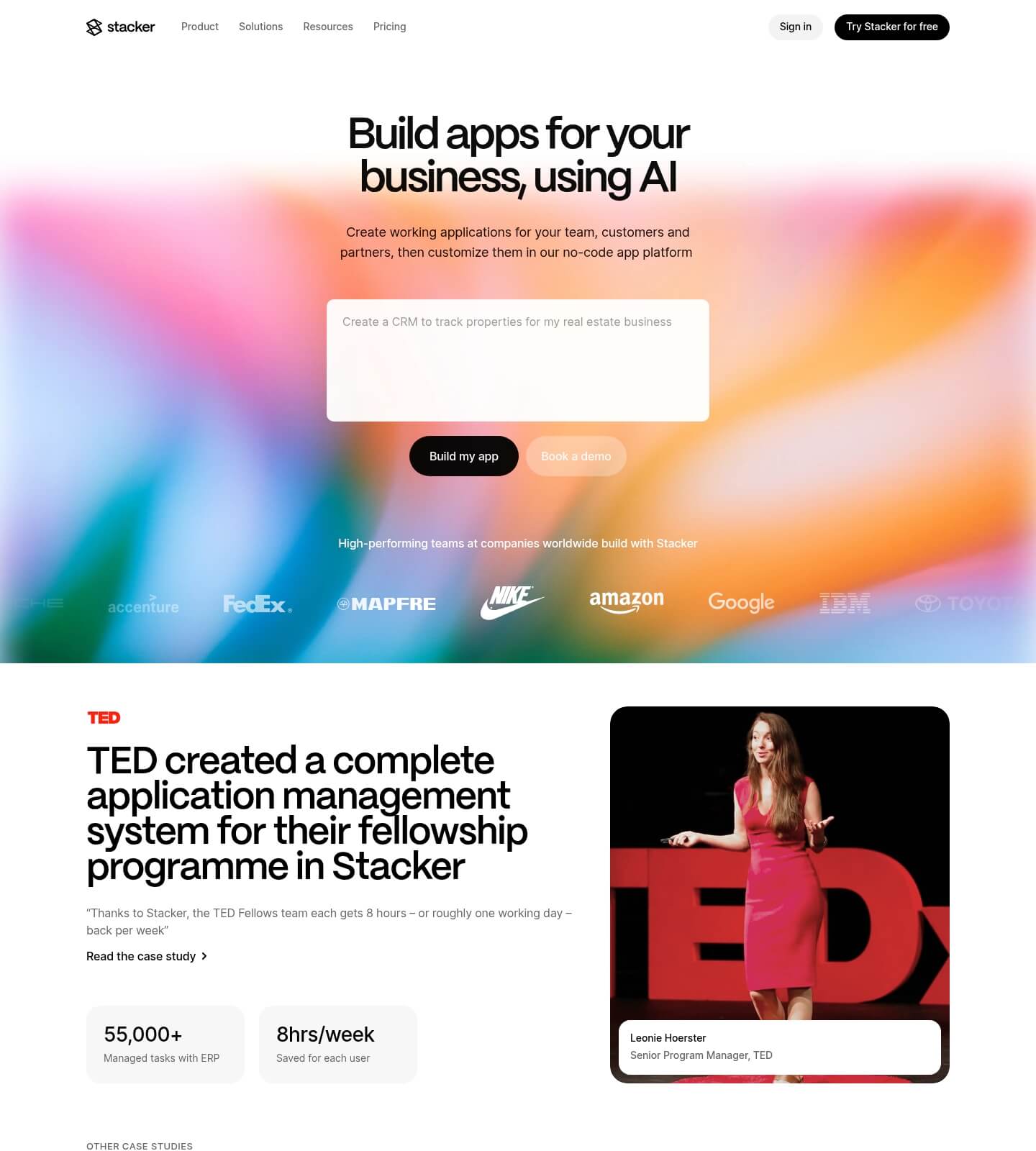 Saaspo | Stacker Landing Page