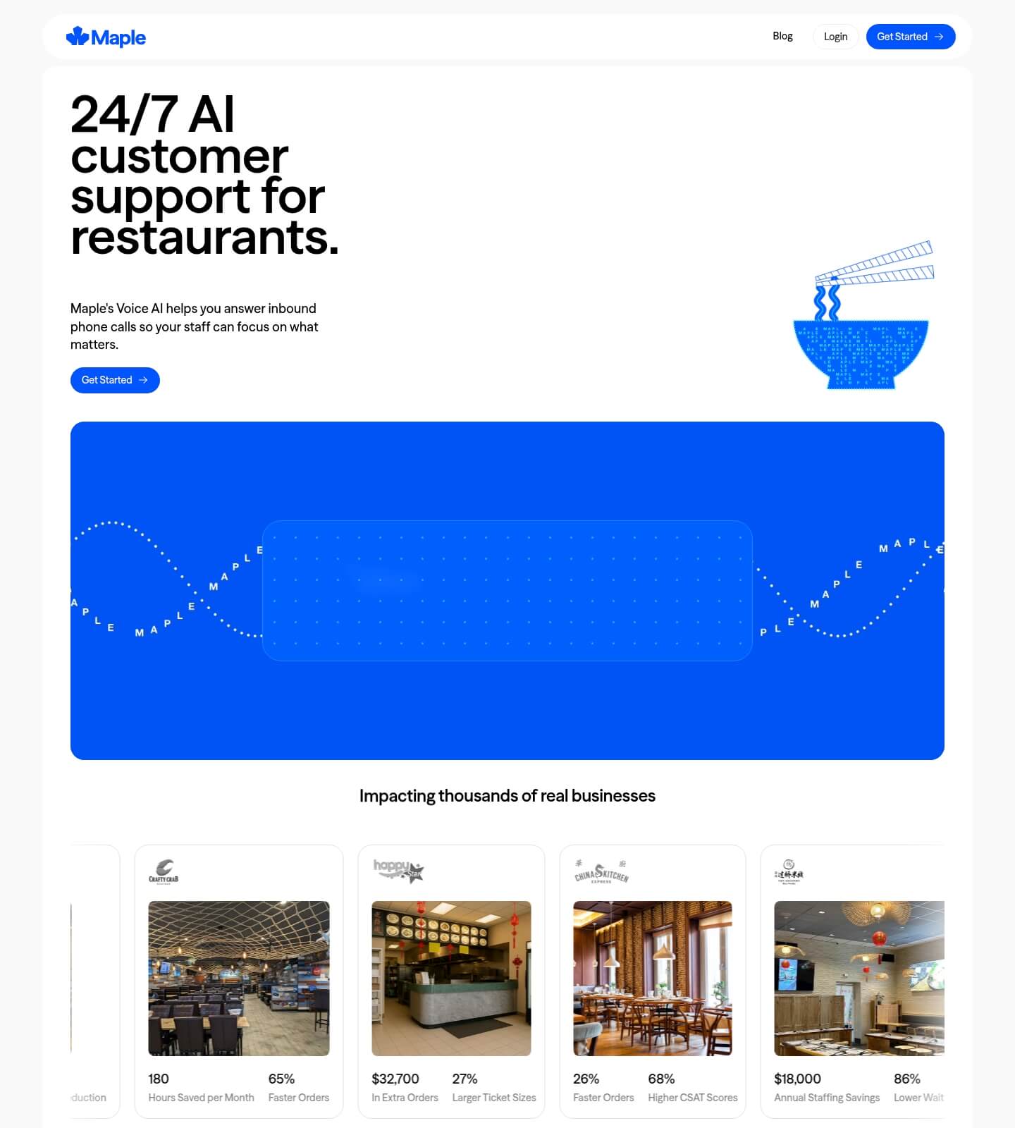 Saaspo | Maple Landing Page