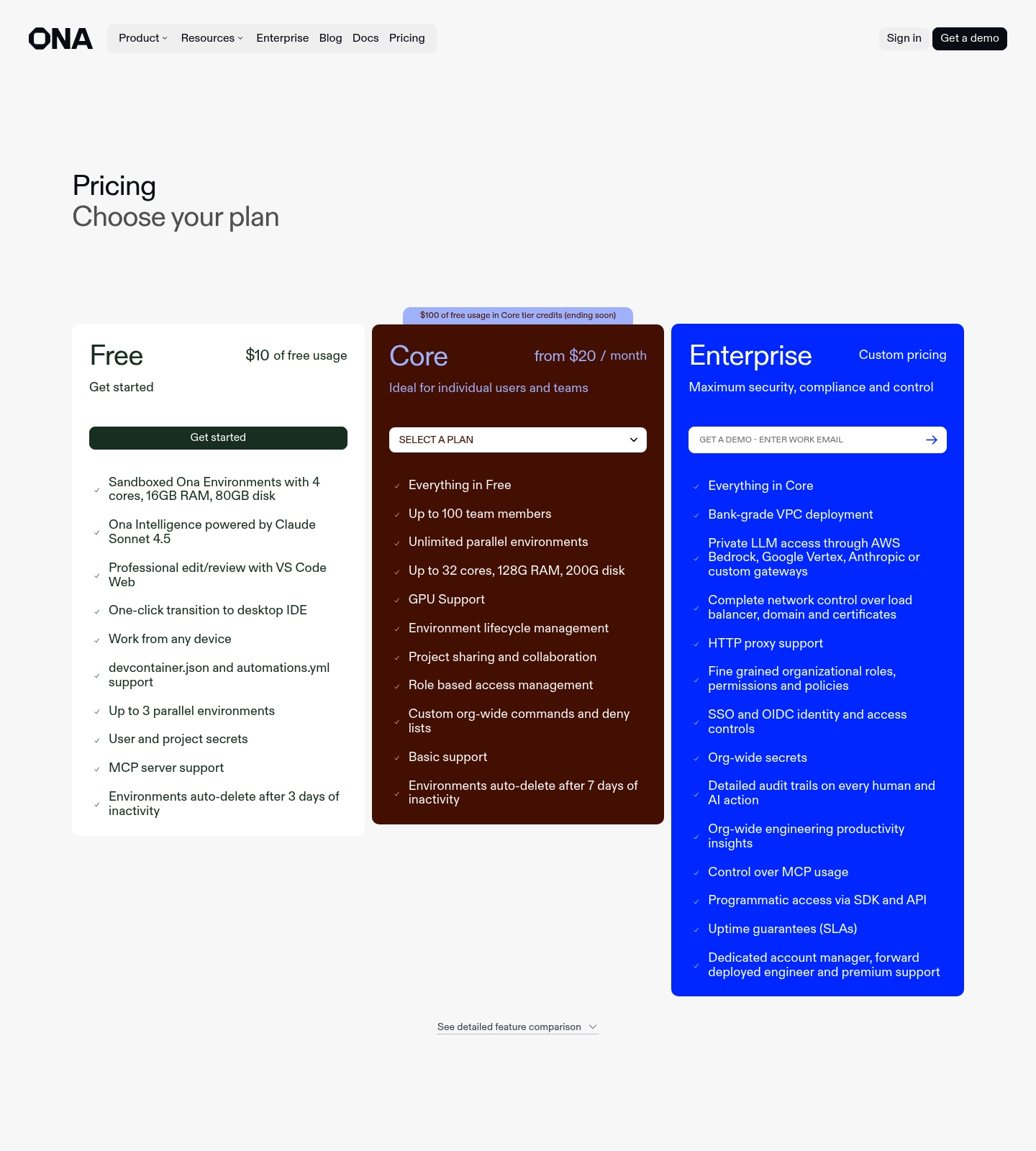 Saaspo | Ona Pricing Page