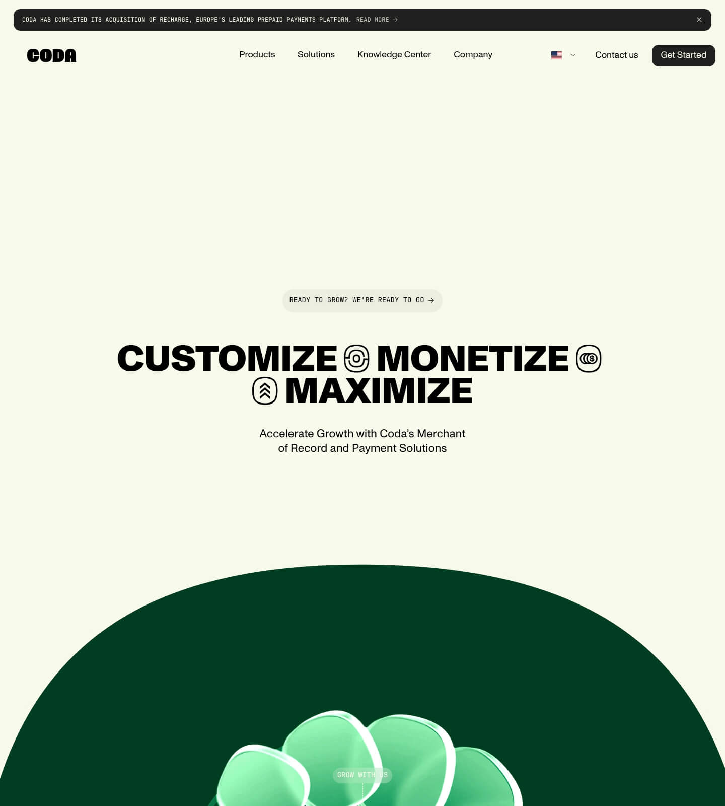 Saaspo | Coda Merch Landing Page