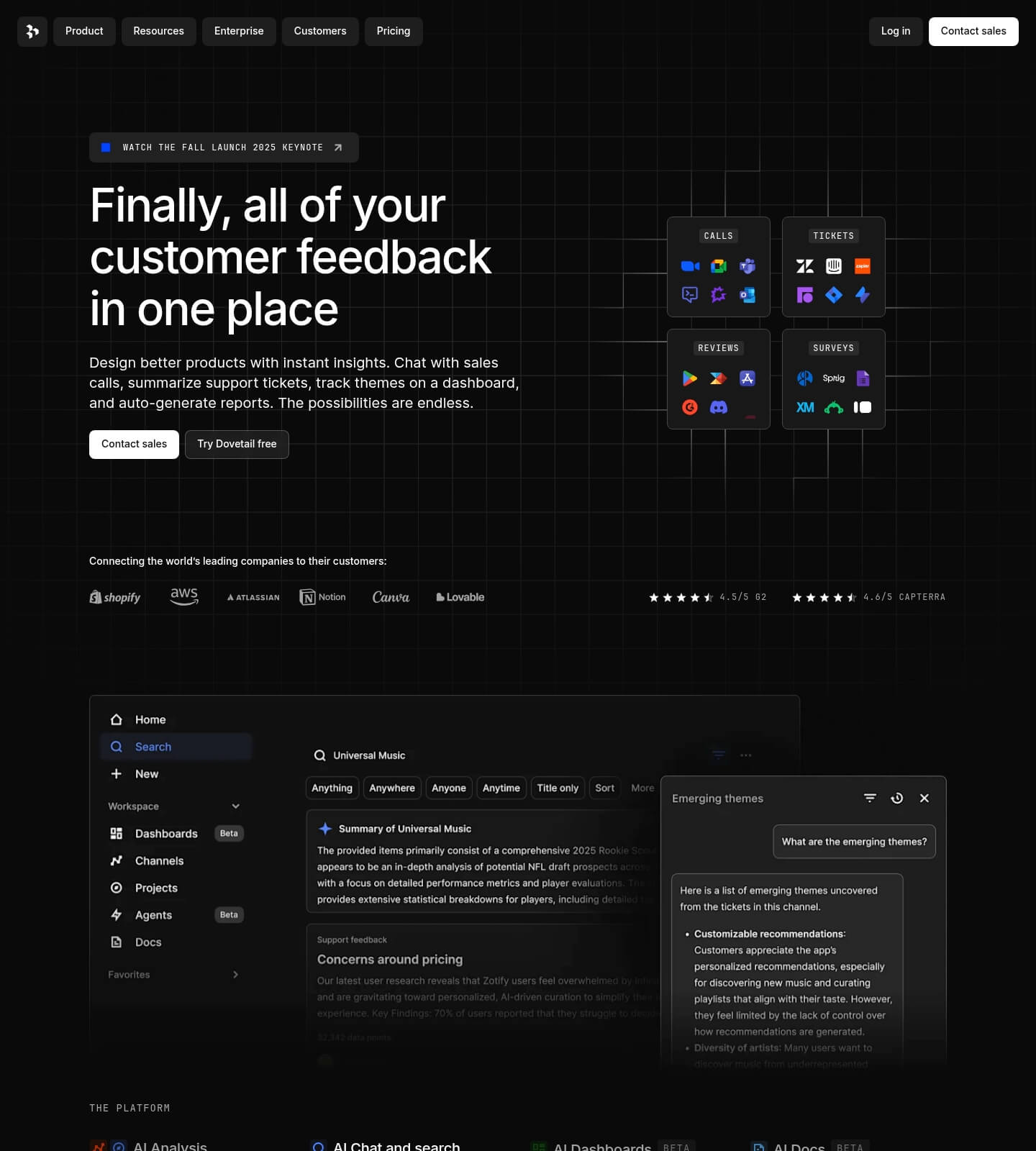 Saaspo | Dovetail Landing Page