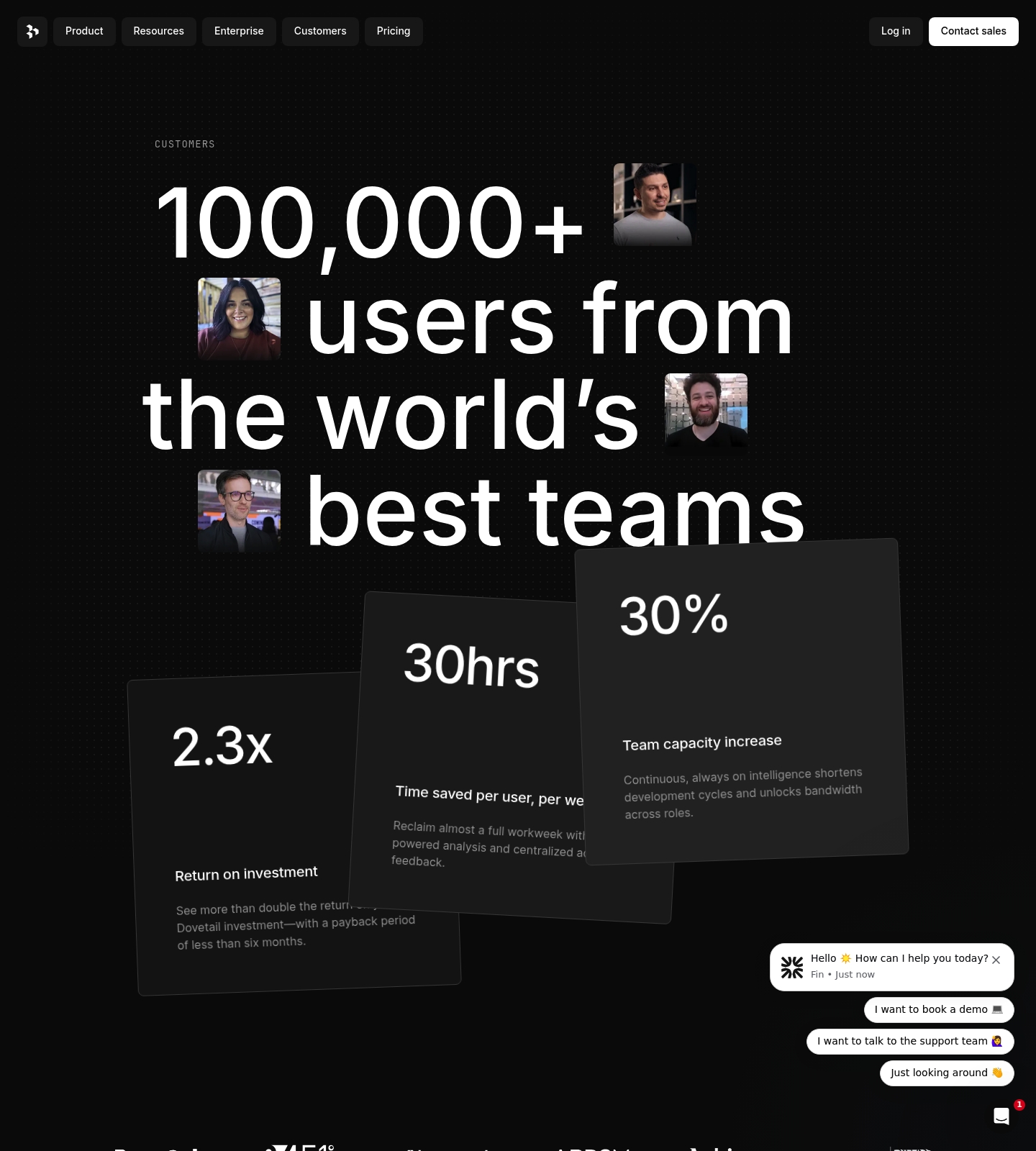 Saaspo | Dovetail Customers Page