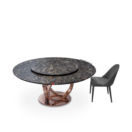 Premium Black Round Granite Table | 8 to 10 Seaters | Cosmic Gold ...