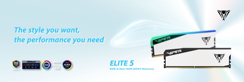 Viper Elite 5 RGB & Non-RGB DDR5 Performance DRAM | Viper Gaming