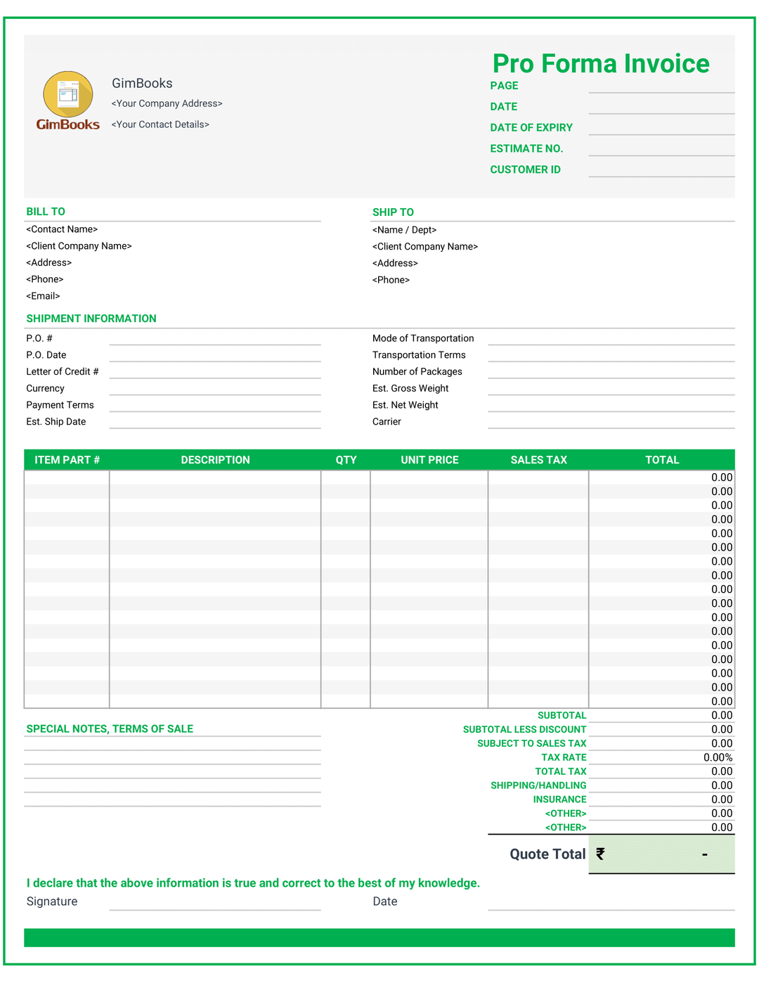 Proforma Invoice Format – Download GST Compliant Templates