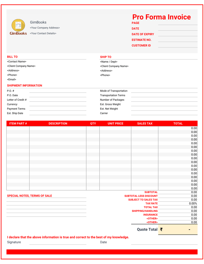 Proforma Invoice Format – Download GST Compliant Templates