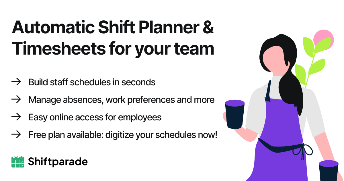 Shiftparade | Employee Automatic Shift Scheduling & Timesheets