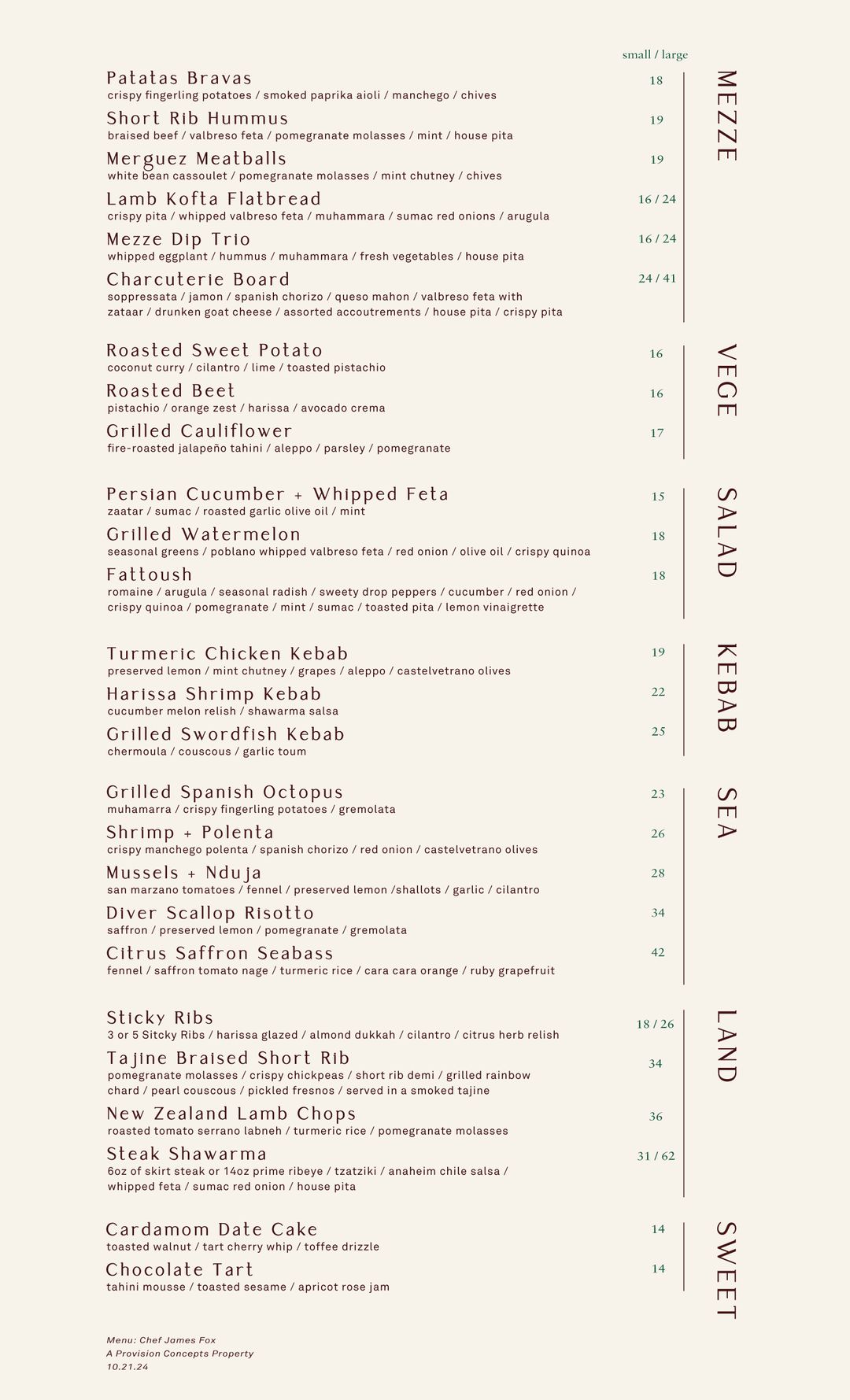Menu - Riserva Bar + Tapas