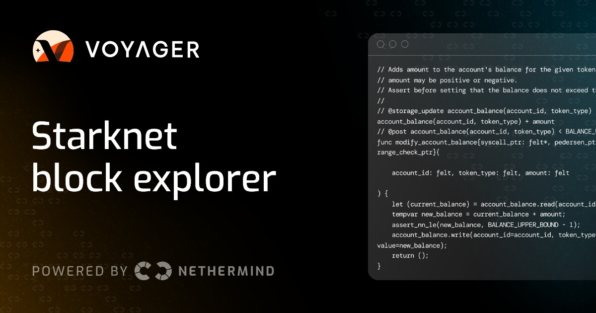 Voyager | The block explorer for Starknet