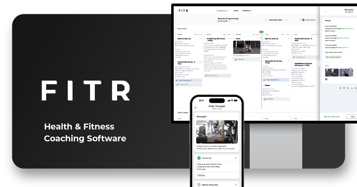 Features List | FITR | Personal Trainer Software Features