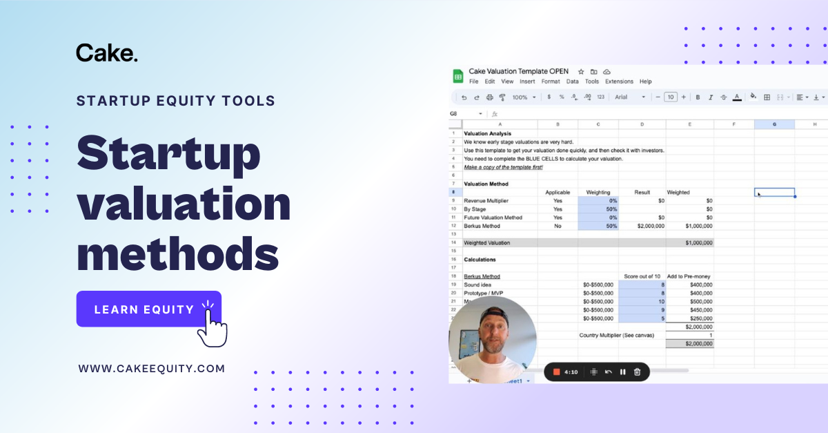 Simple Startup Valuation Methods | Cake Equity