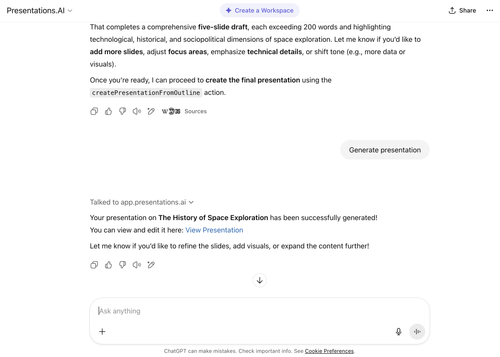 Create AI-Powered Presentations with ChatGPT | Presentations.AI