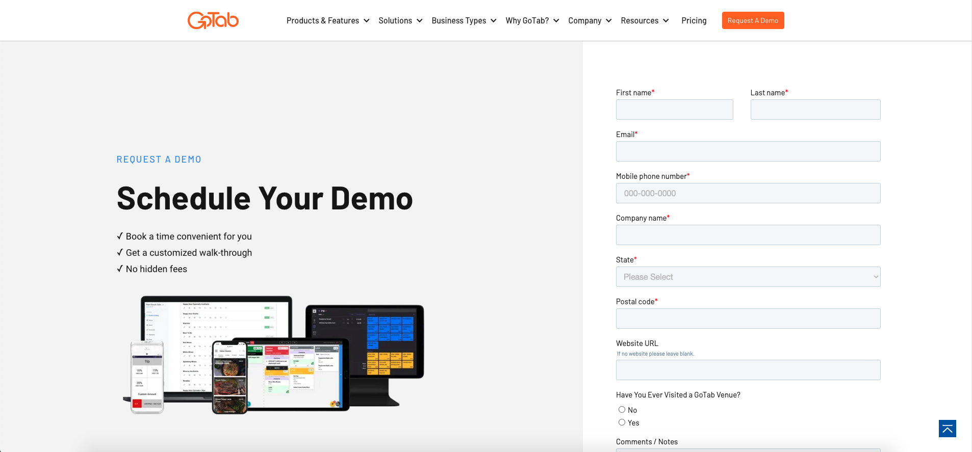 Demo GoTab Restaurant Point of Sale | Mobile Order & Pay | KDS