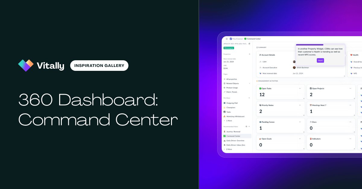 360 Dashboard: Command Center | Vitally Inspiration Gallery