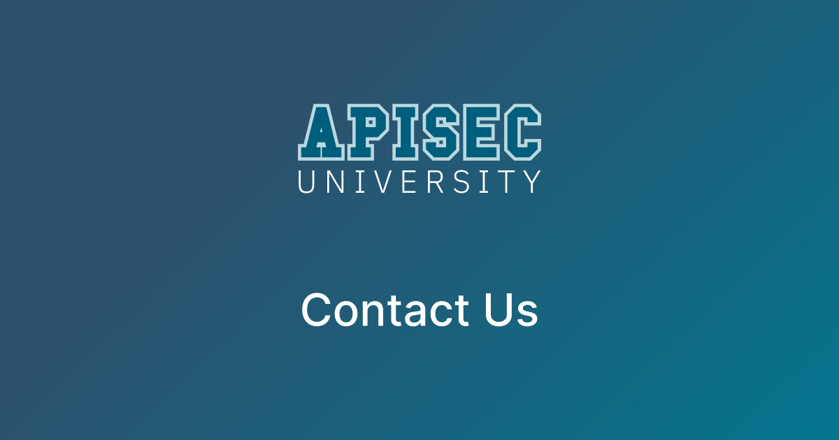 Contact Us | APIsec University