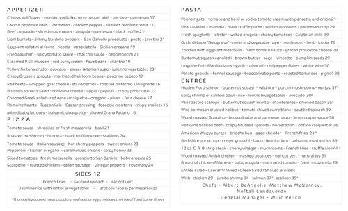 Solé | Restaurant Menu