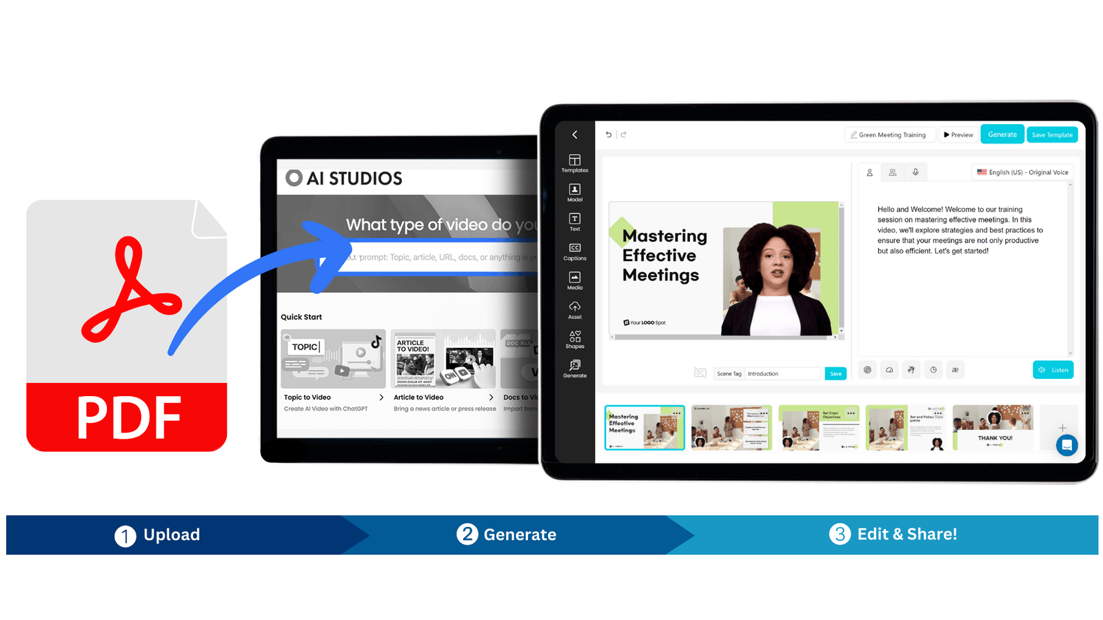 Convert PDF to Video Online with AI