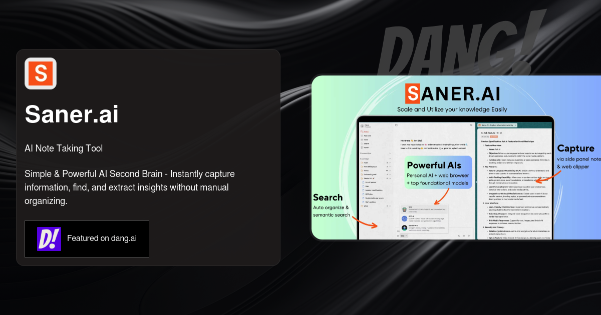 AI Note Taking Tool - Saner.ai