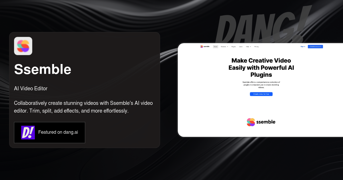 AI Video Editor - Ssemble