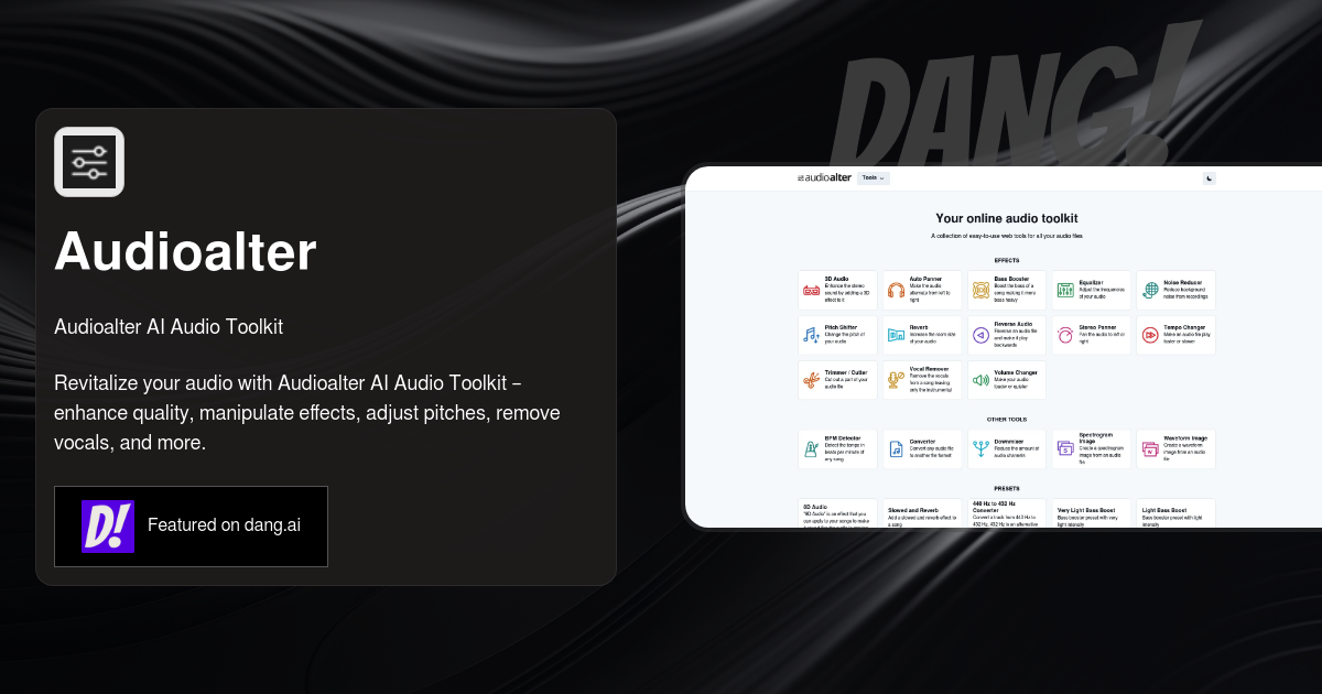 Audioalter AI Audio Toolkit - Audioalter