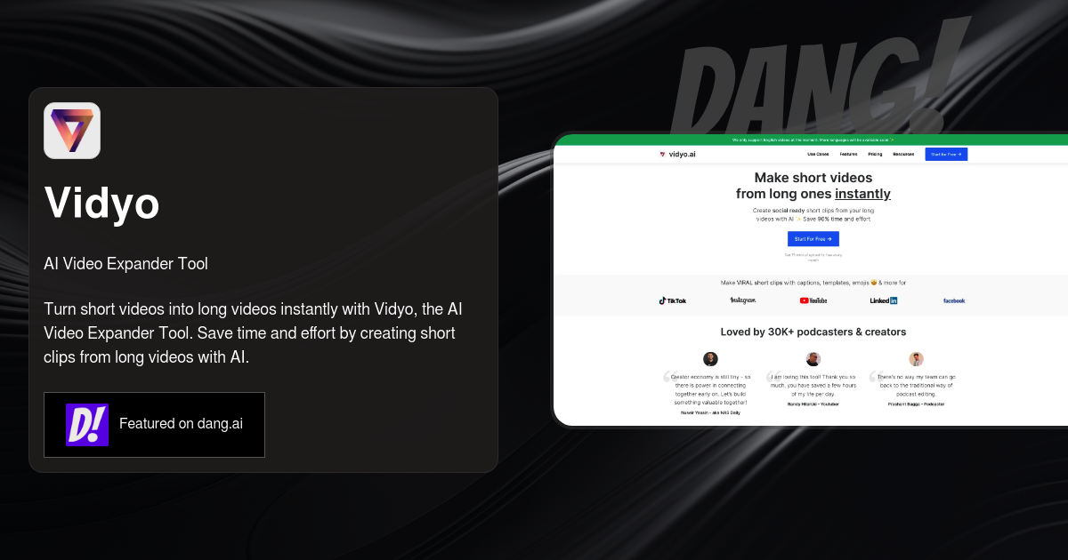 AI Video Expander Tool - Vidyo