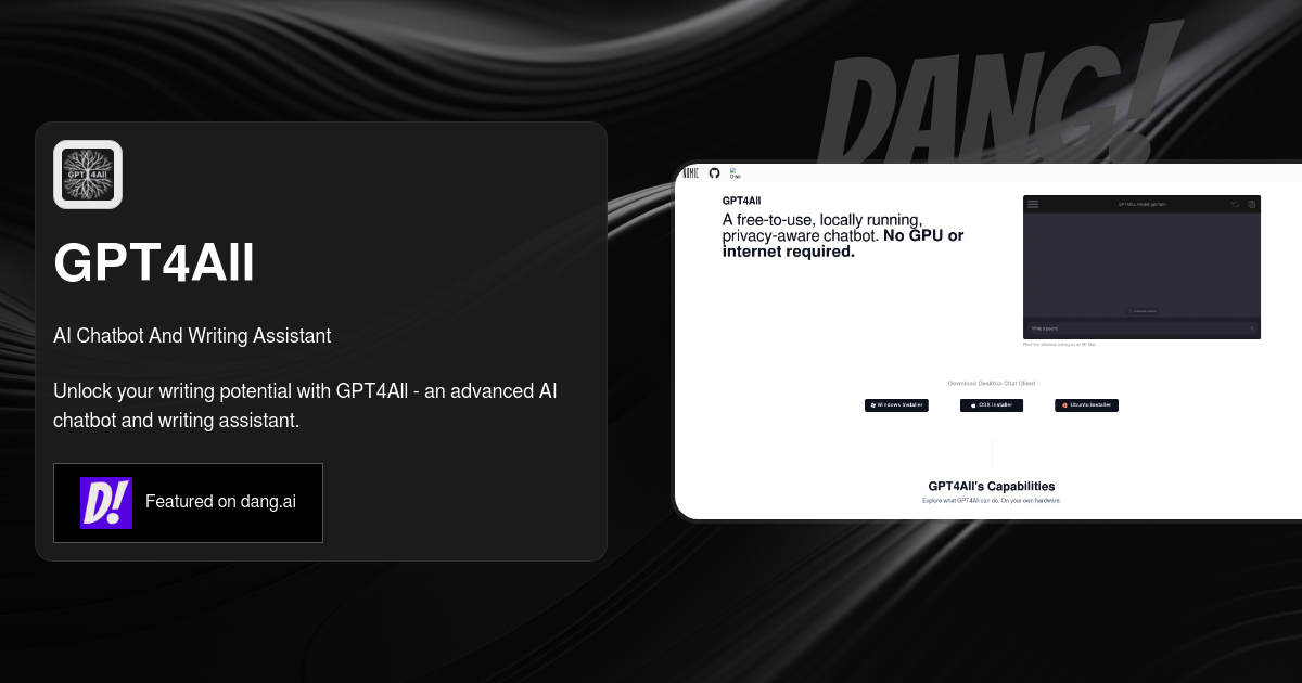 AI Chatbot And Writing Assistant - GPT4All