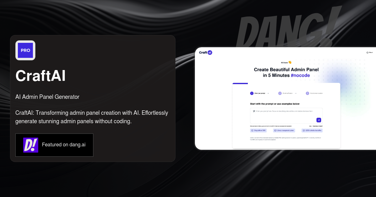 AI Admin Panel Generator - CraftAI - What happened to ai.craftable.pro? Why Did CraftAI Shut Down?