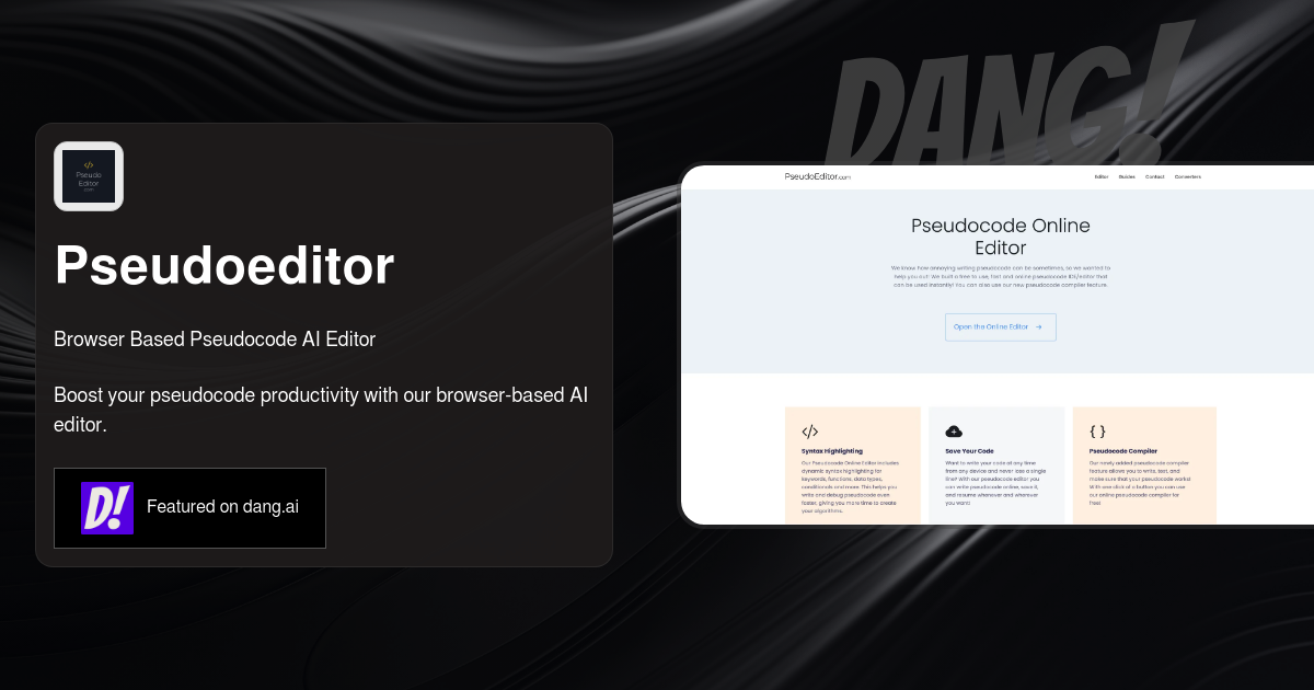 Browser Based Pseudocode Ai Editor Pseudoeditor