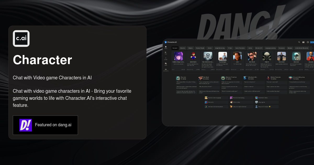 Chat with Video game Characters in AI - Character