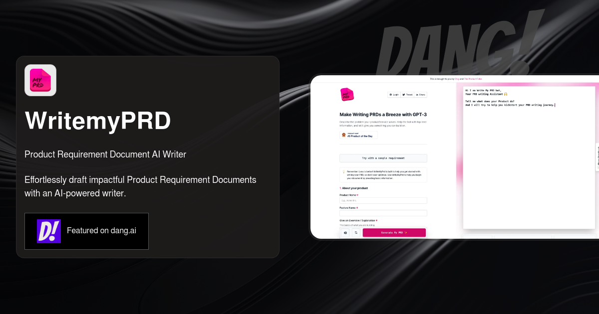 Product Requirement Document AI Writer - WritemyPRD