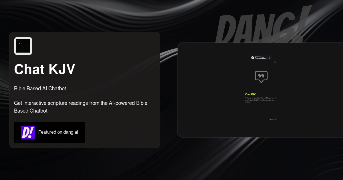 Bible Based AI Chatbot - Chat KJV