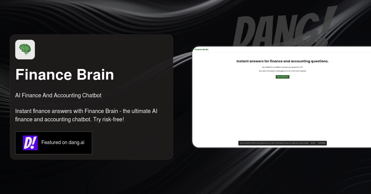 AI Finance And Accounting Chatbot - Finance Brain