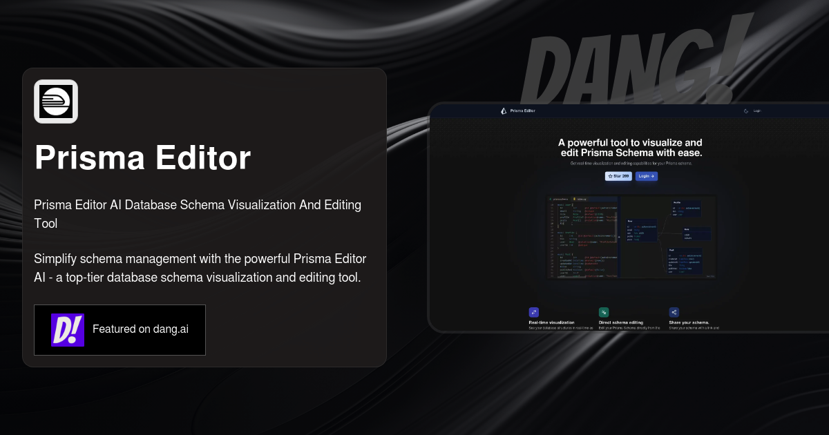 Prisma Editor AI Database Schema Visualization And Editing Tool ...