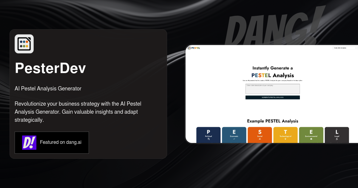 AI Pestel Analysis Generator - PesterDev