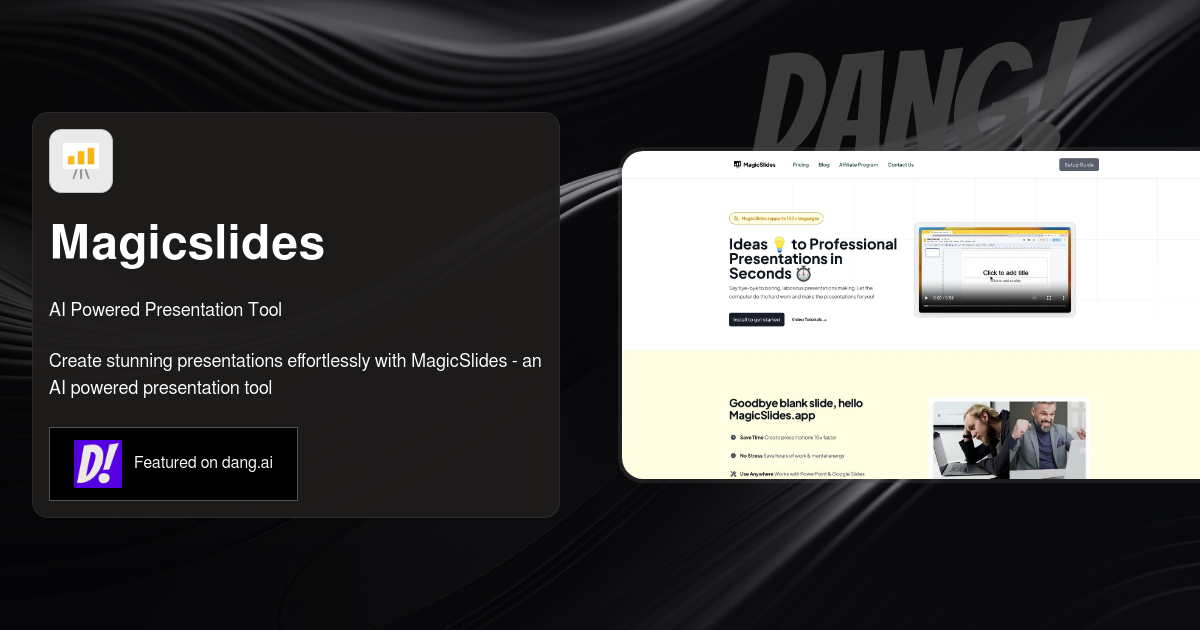 AI Powered Presentation Tool - Magicslides